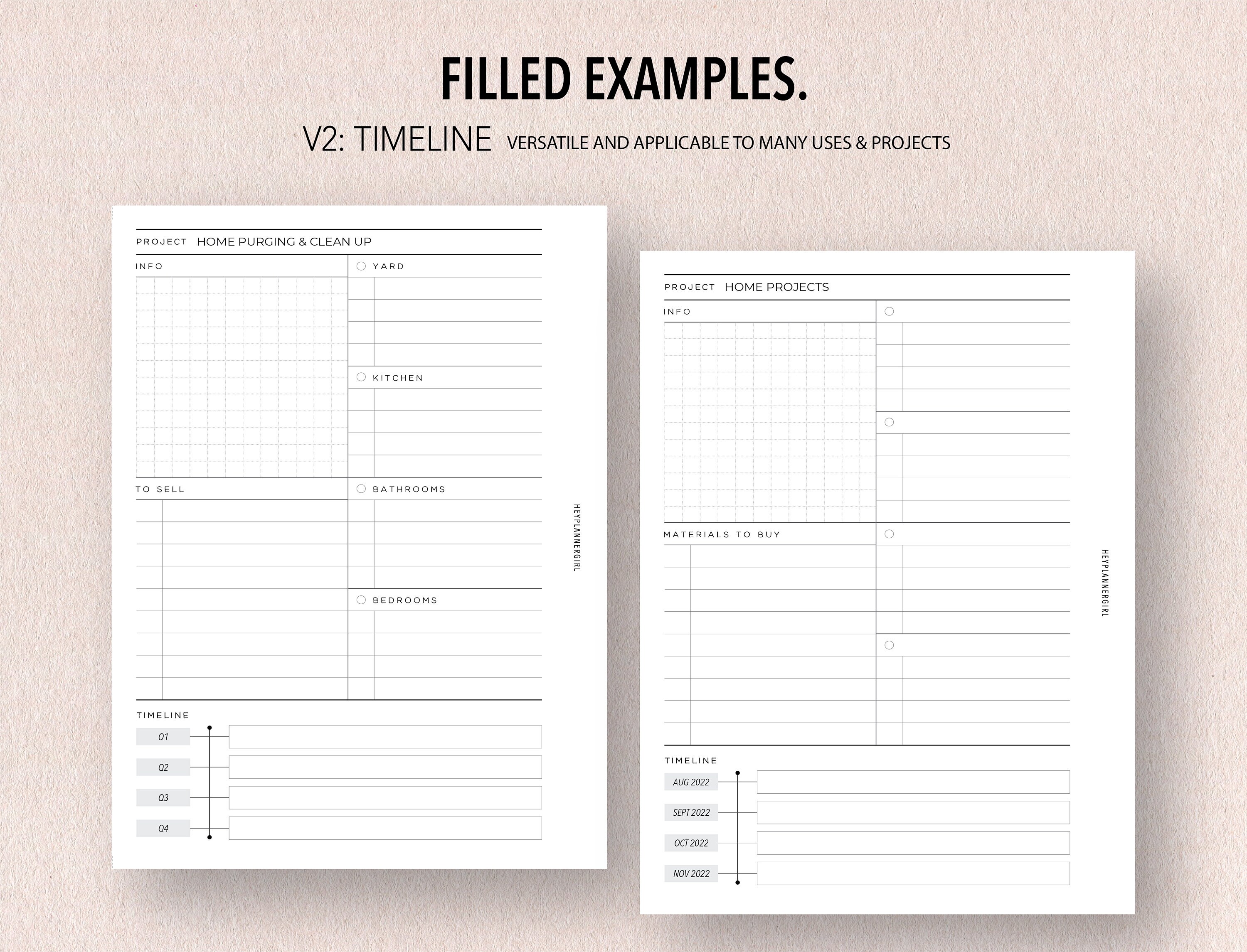 A6 FILLABLE PROJECTS Insert Fillable & Printable 2 - Etsy