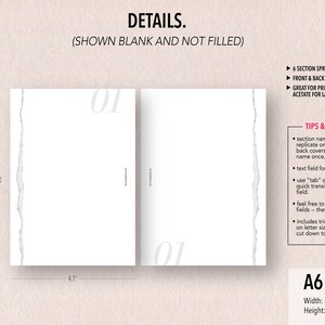 A6 *FILLABLE* {script} SECTION Covers | Fillable & Printable | 6 Cover ...