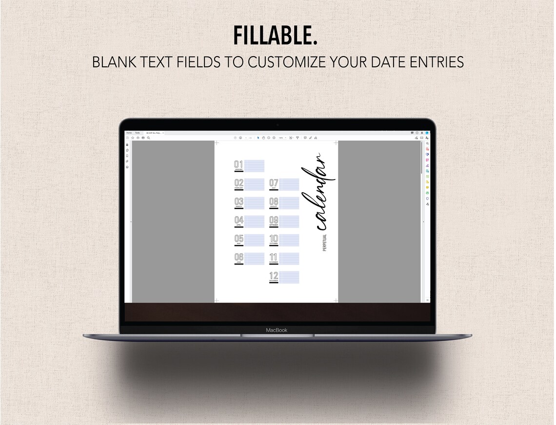 CLASSIC HP FILLABLE Perpetual Calendar Bundle Fillable & - Etsy Canada