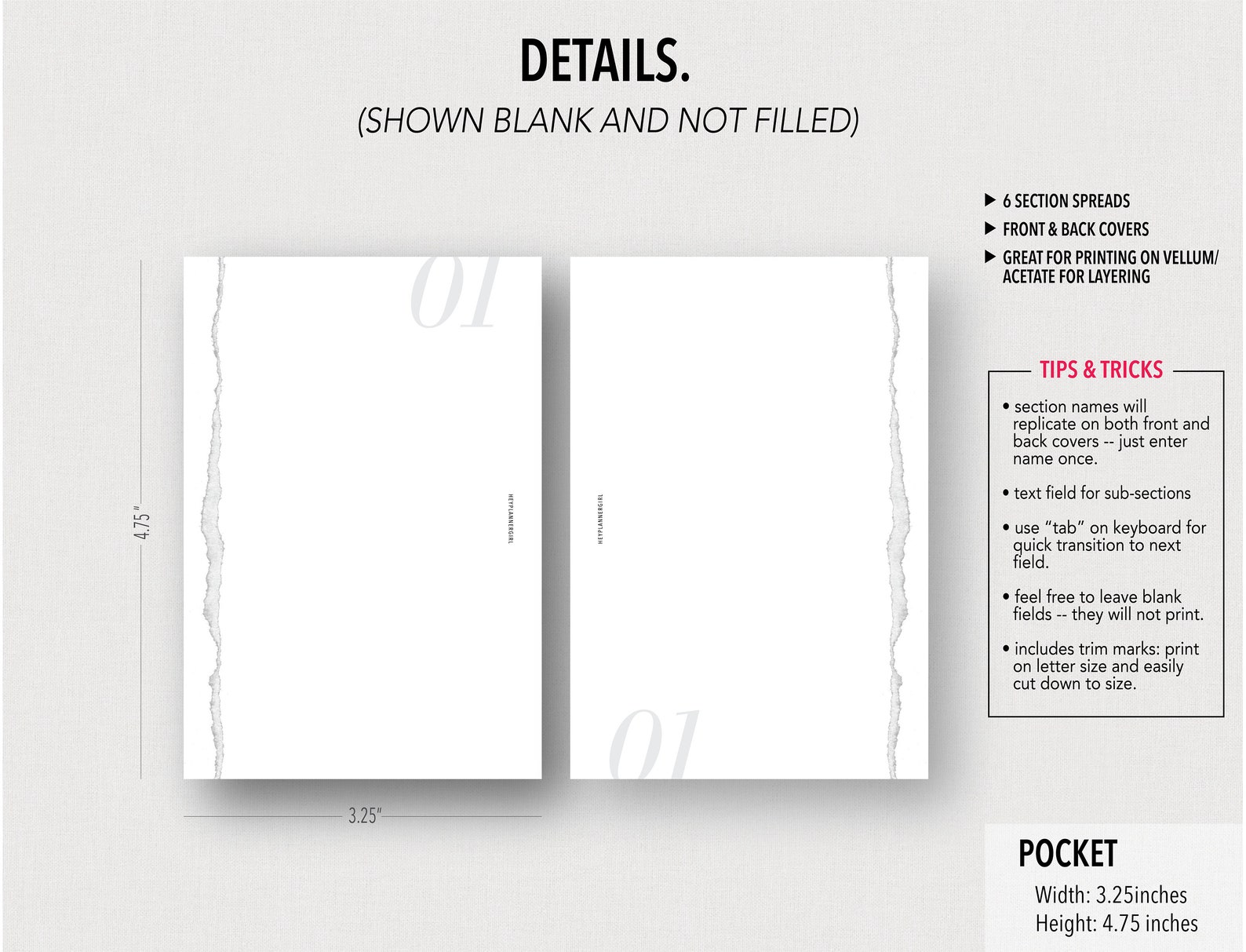 POCKET FILLABLE script SECTION Covers Fillable & | Etsy