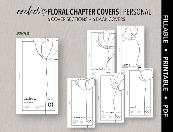 PERSONAL FILLABLE RACHEL'S Floral Chapter Covers - Etsy