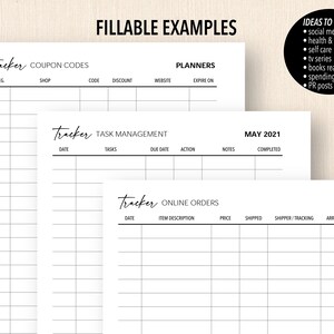 MINI HP *FILLABLE* Versatile Categorized List Tracker | Fillable ...