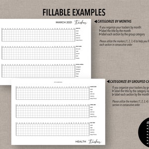 PERSONAL *FILLABLE* CATEGORIZED Monthly Trackers | Fillable & Printable ...