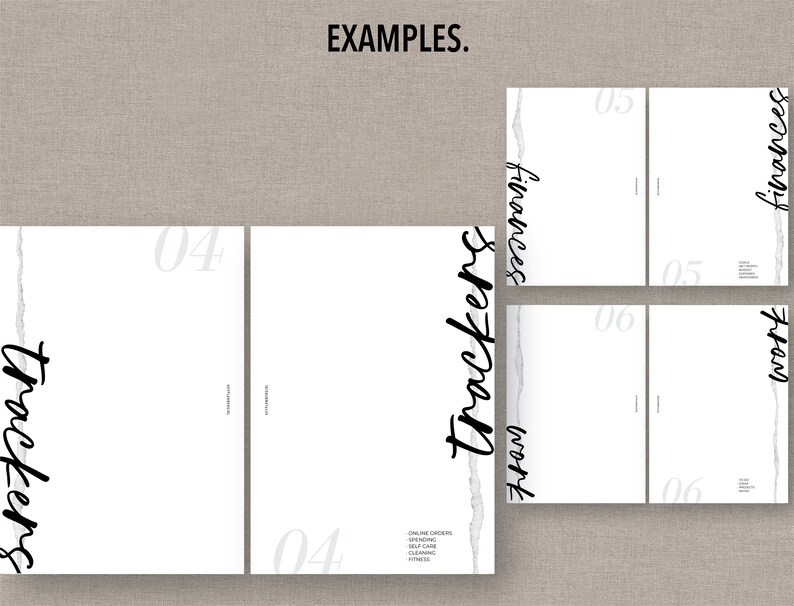 PERSONAL WIDE FILLABLE script Section Covers Fillable & - Etsy
