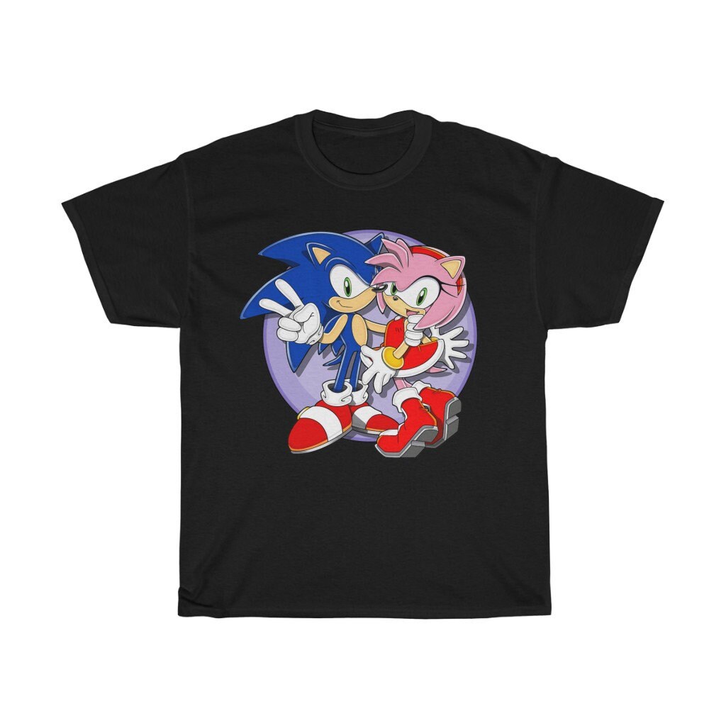 Sonic the Hedgehog and Amy the Hedgehog Heavy Cotton Tee - Etsy