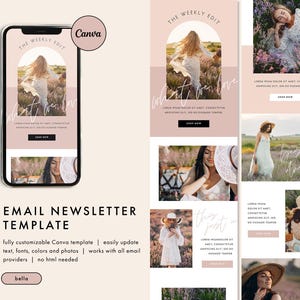Neutral Minimalist Boho Email Template, Canva Email Template, Blush ...