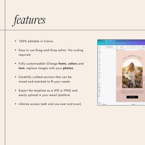 Neutral Minimalist Boho Email Template, Canva Email Template, Blush ...