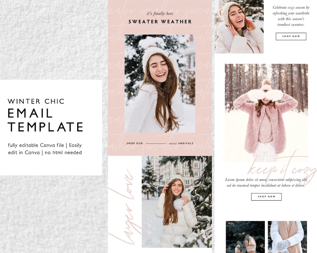Minimalist Winter Chic Email Template, Feminine Email Marketing ...