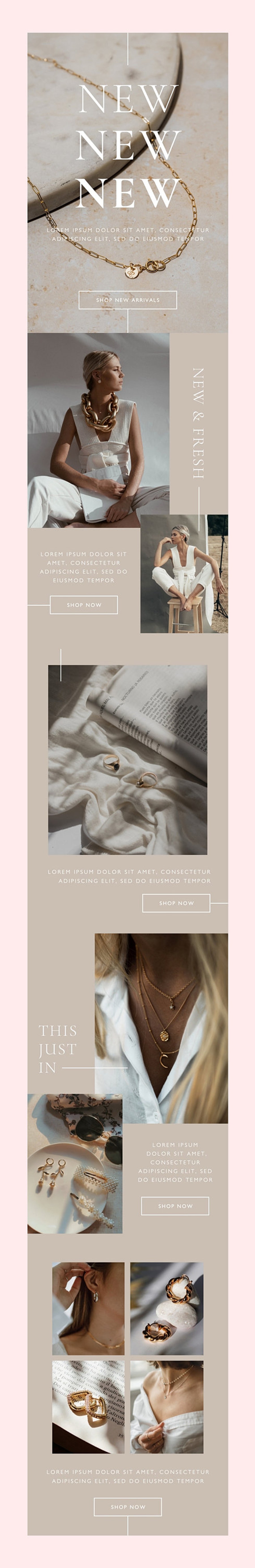 Minimalist Jewelry Email Template Modern Chic Email Marketing - Etsy
