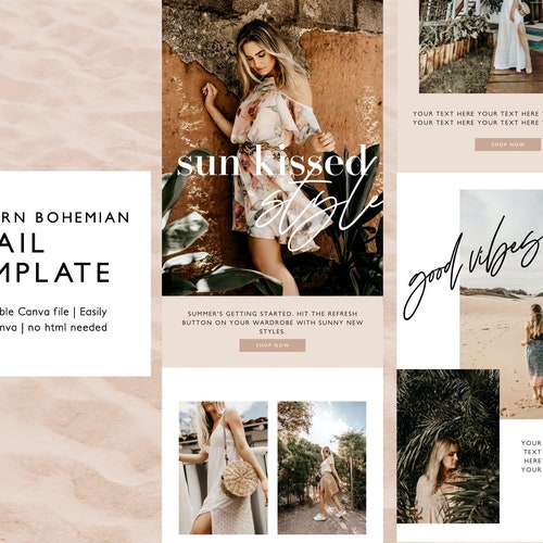Bohemian Minimalist Email Template Neutral Boho Email - Etsy