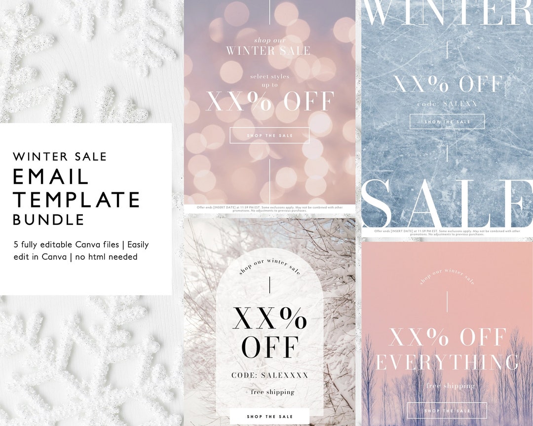 Winter Sale Email Template Bundle, Christmas Holiday Email Marketing ...