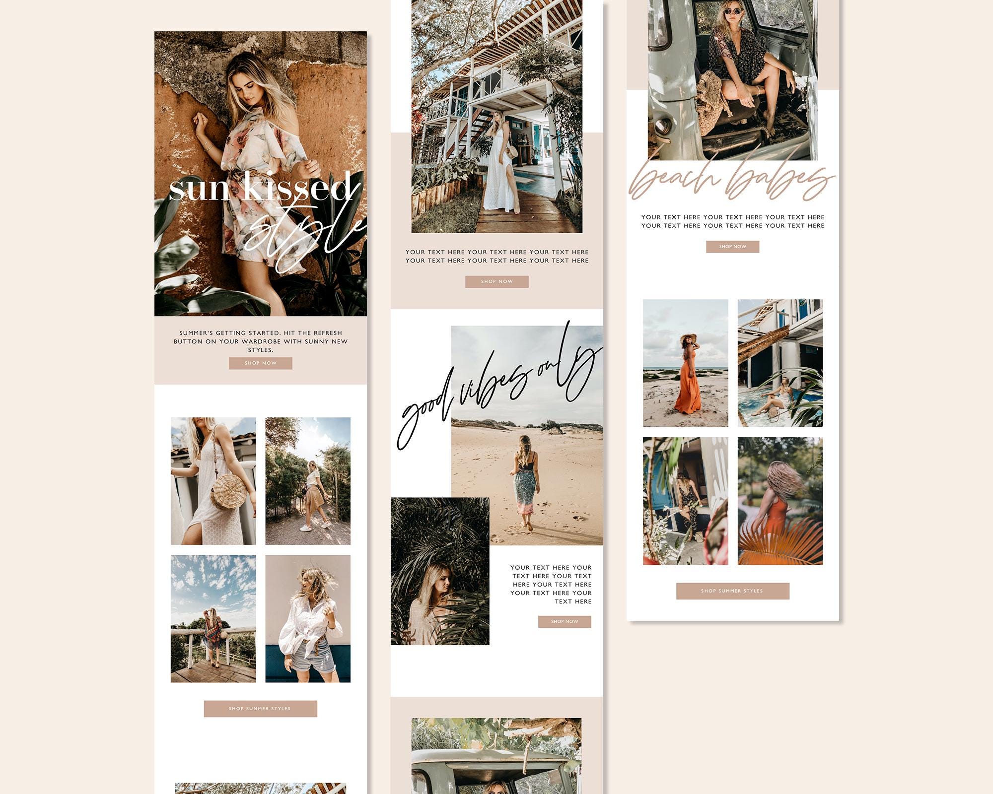Neutral Minimal Boho Email Template, Canva Email Template, Minimalist ...