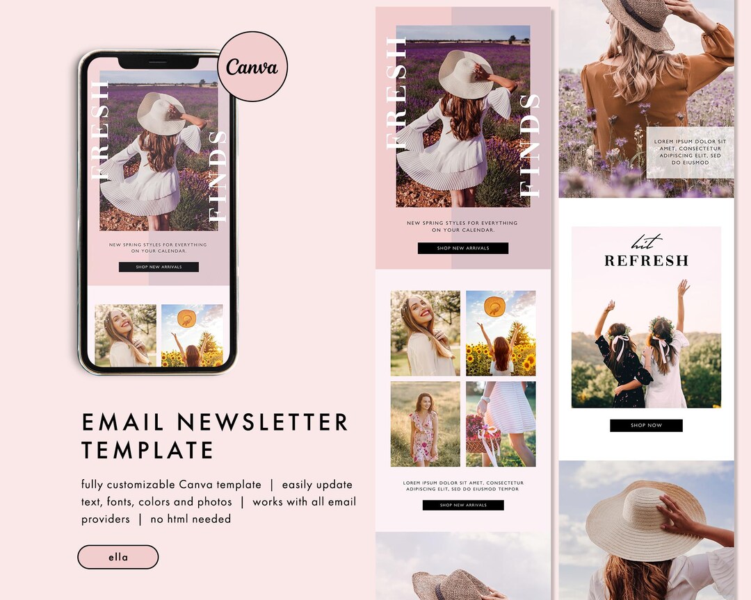 Modern Feminine Email Template, Canva Email Template, Minimalist Email ...