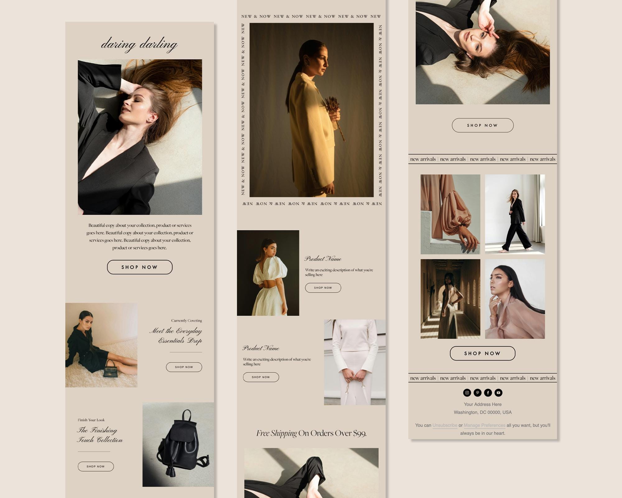 Flodesk Email Newsletter Template, Modern Feminine Email Template ...