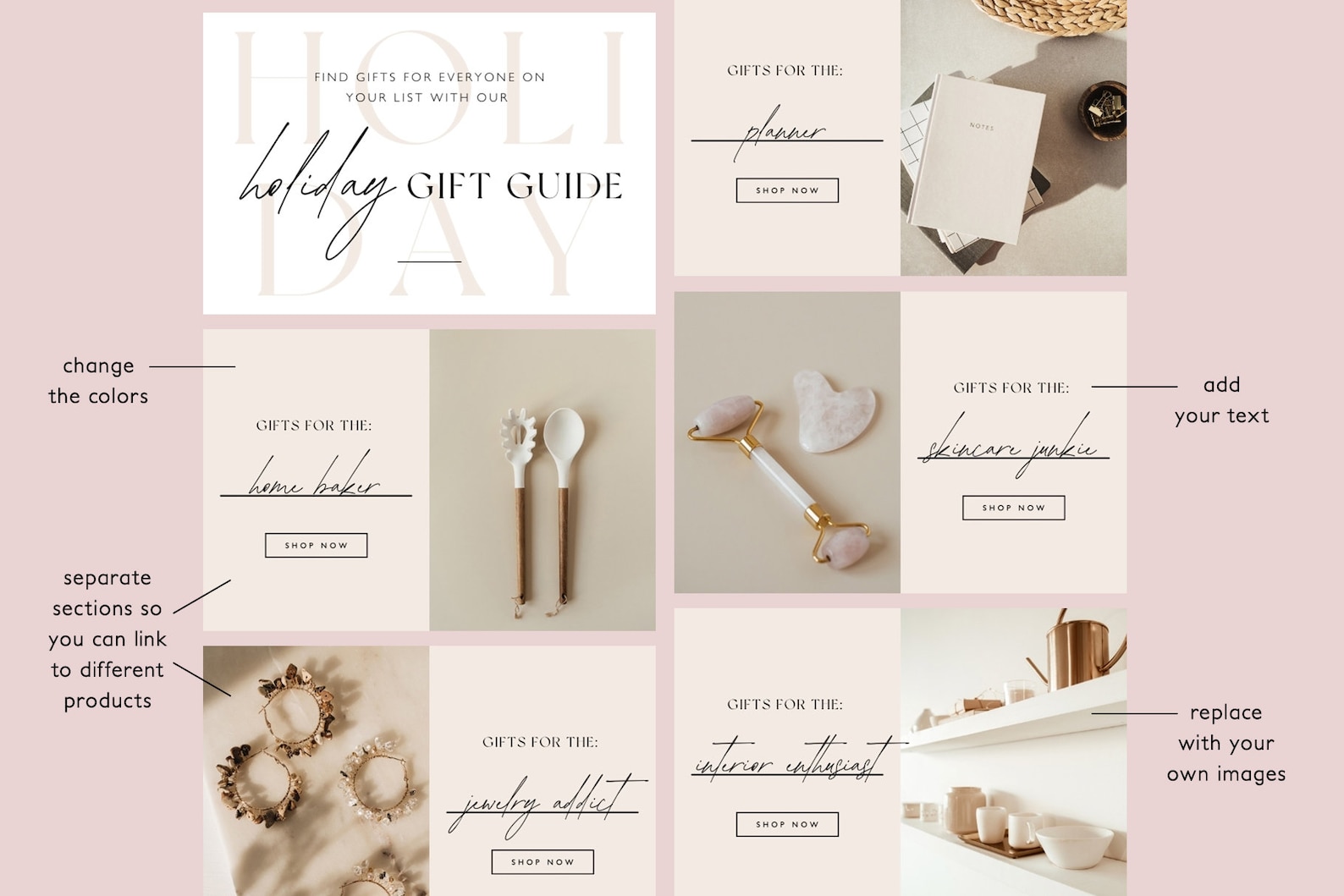 Christmas Holiday Gift Guide Email, Minimalist Email Marketing Template ...