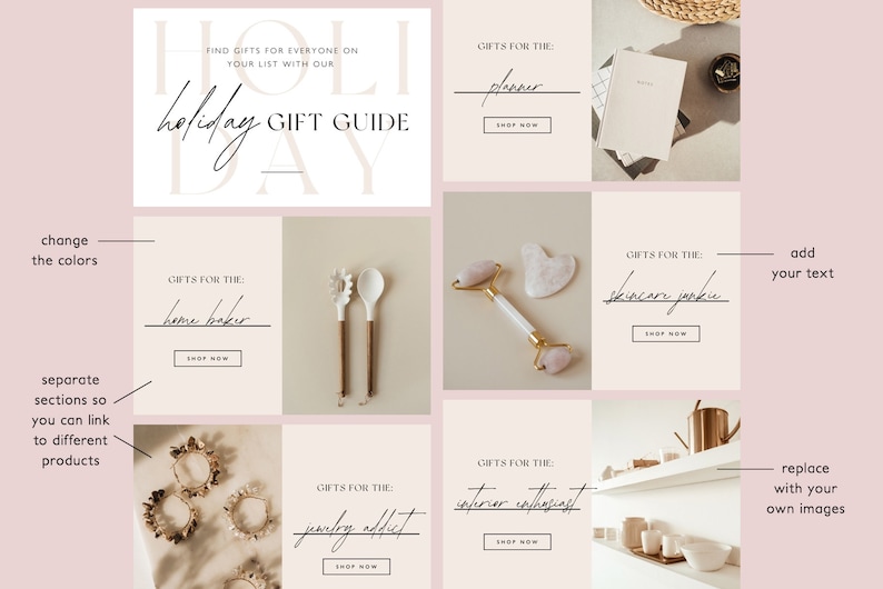 Christmas Holiday Gift Guide Email, Minimalist Email Marketing Template ...