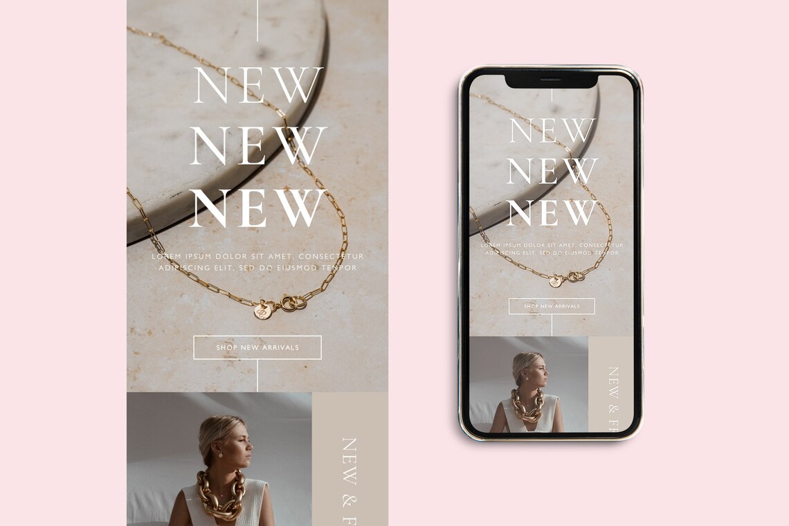 Minimalist Jewelry Email Template Modern Chic Email Marketing - Etsy