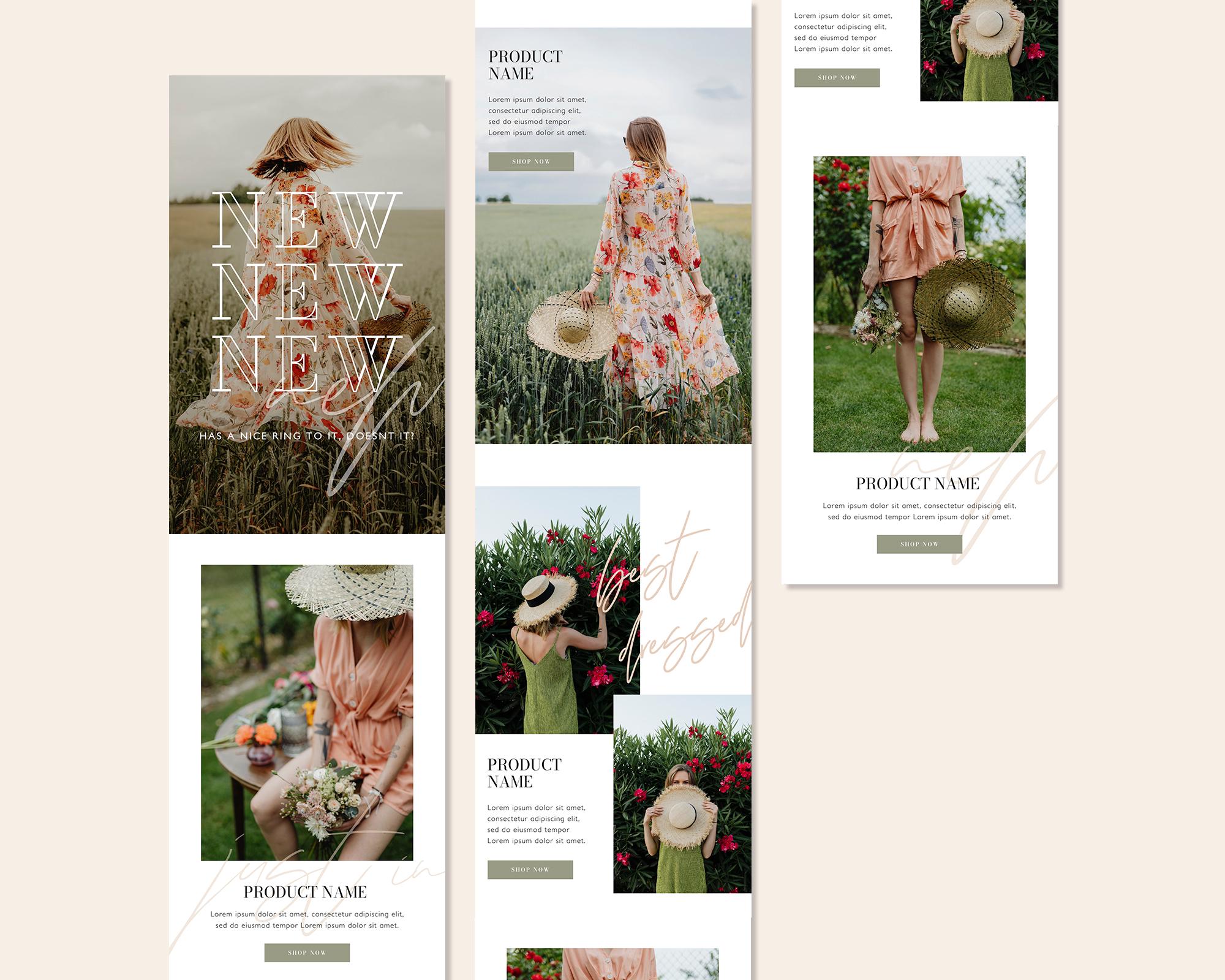Bohemian Minimalist Email Template, Neutral Boho Email Marketing ...
