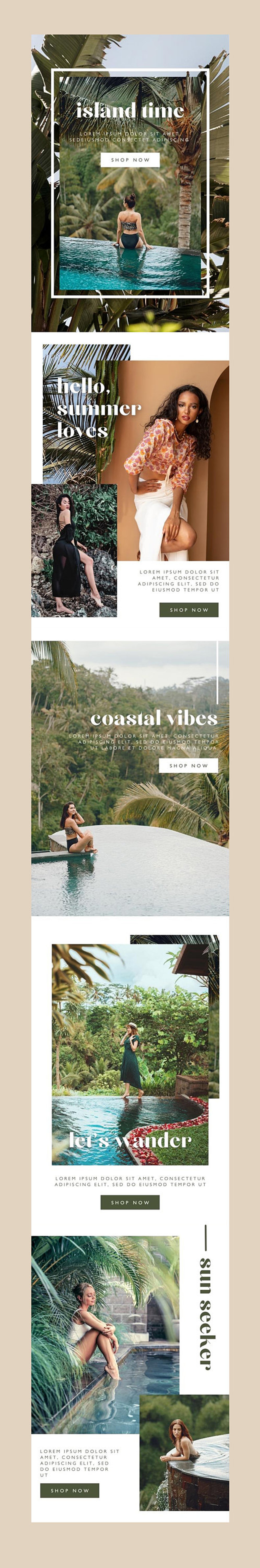 Boho Beach Resort Email Template, Modern Email Marketing Template ...