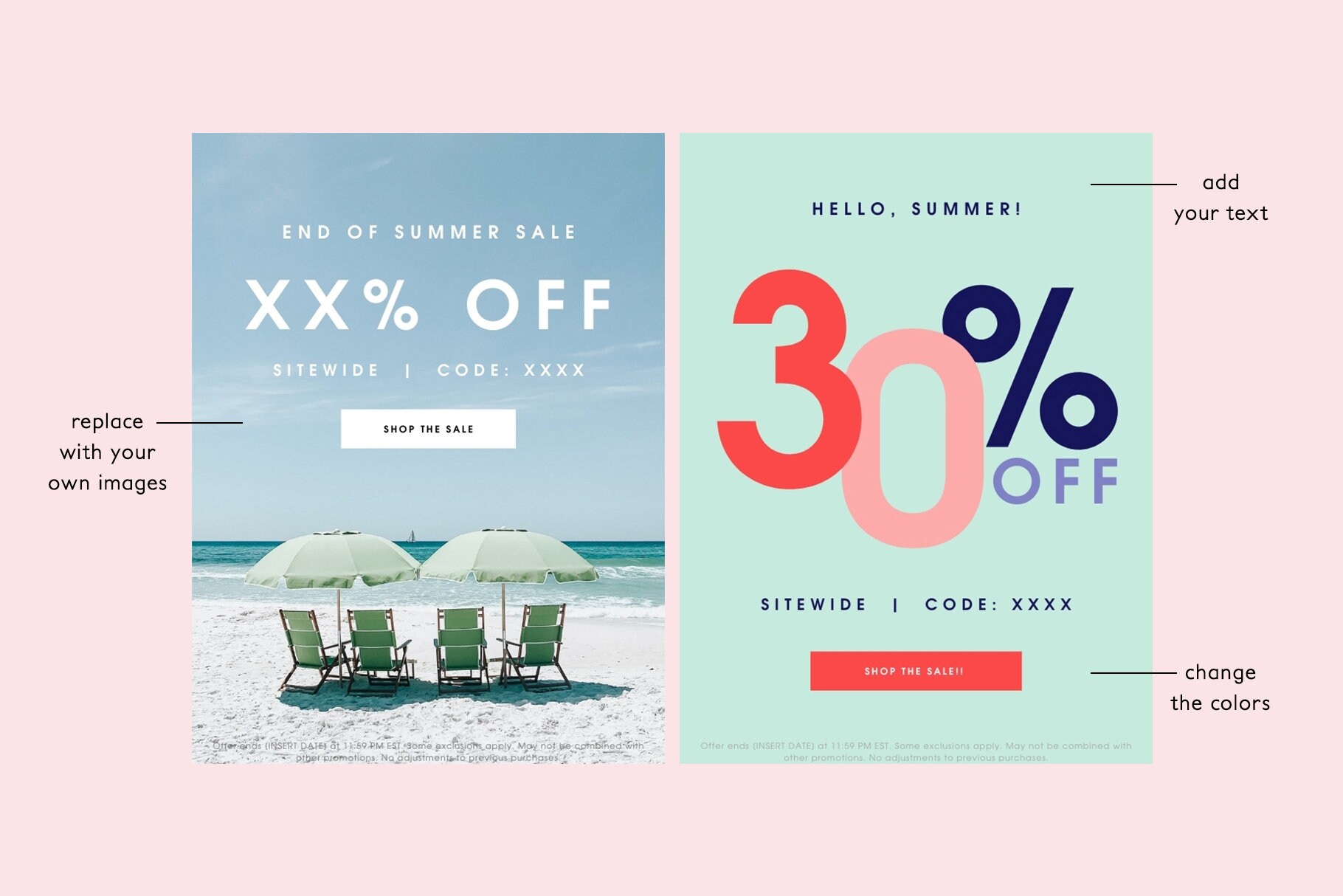 Patriotic Summer Sale Email Marketing Template Bundle - Etsy