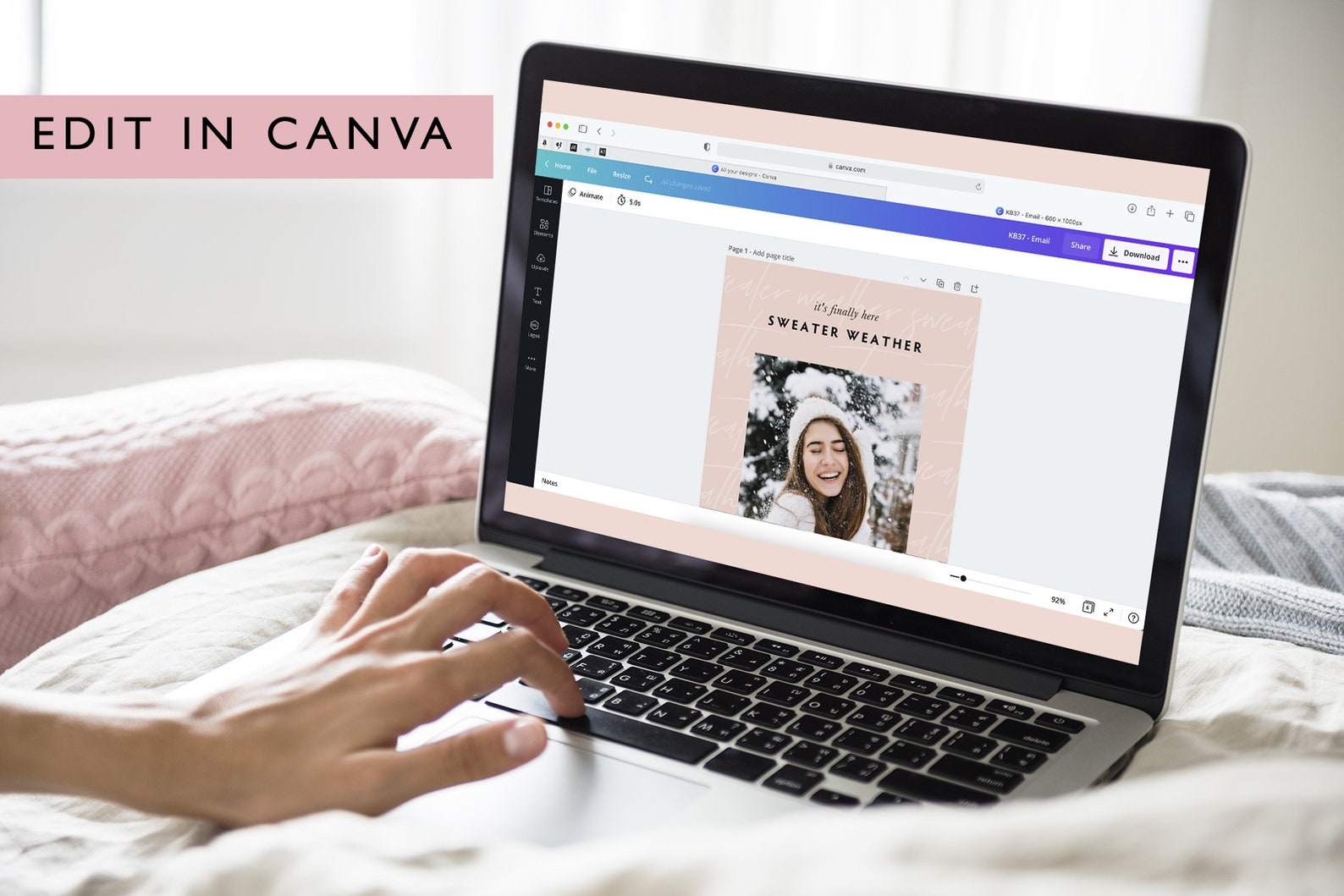 Minimalist Winter Chic Email Template, Feminine Email Marketing ...