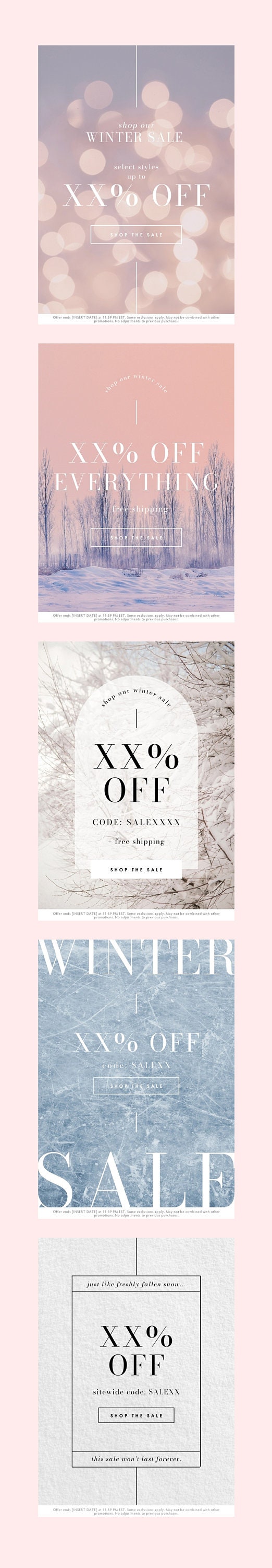 Winter Sale Email Template Bundle, Christmas Holiday Email Marketing ...