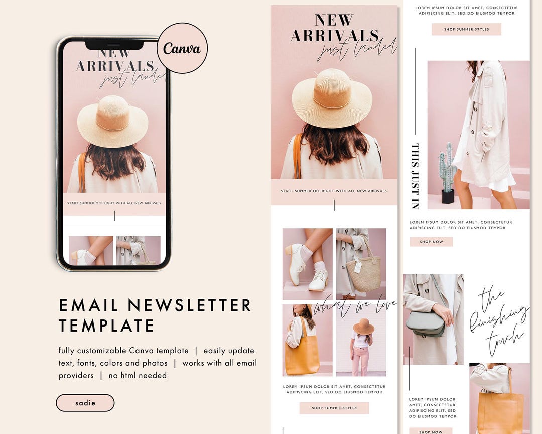 Neutral Minimalist Boho Email Template, Canva Email Template, Modern ...