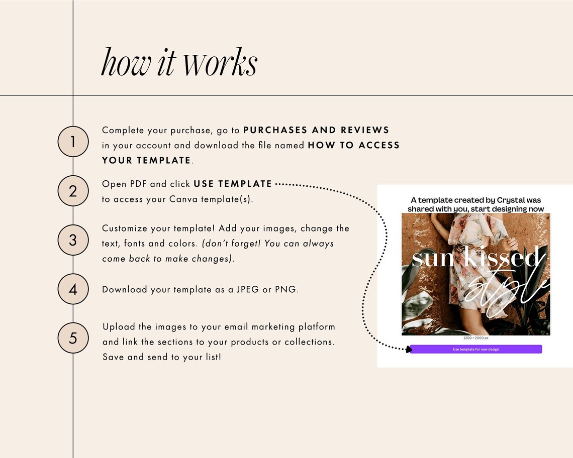 Neutral Minimal Boho Email Template, Canva Email Template, Minimalist ...