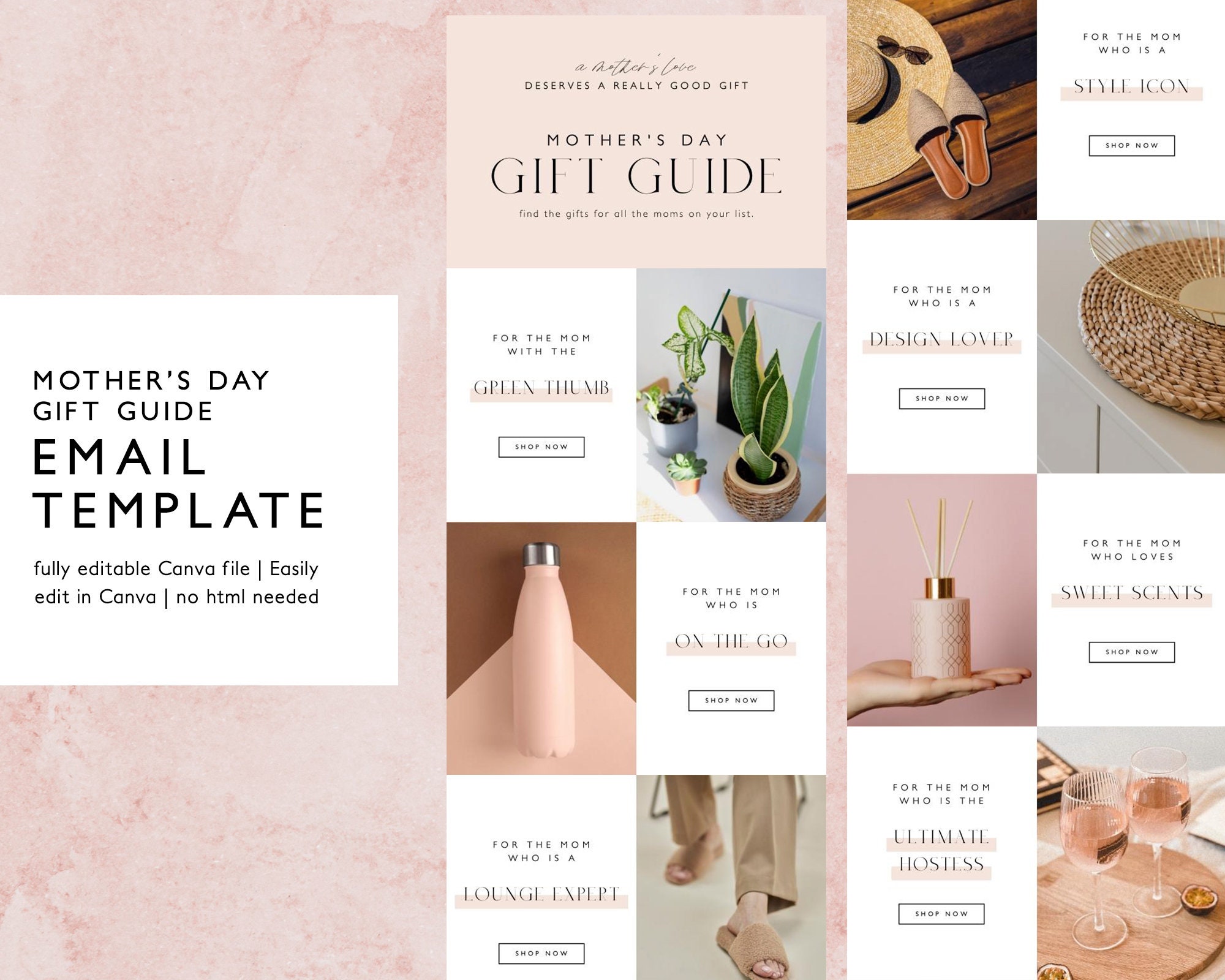 Mothers Day Gift Guide Email, Classic Email Marketing Template, Canva ...