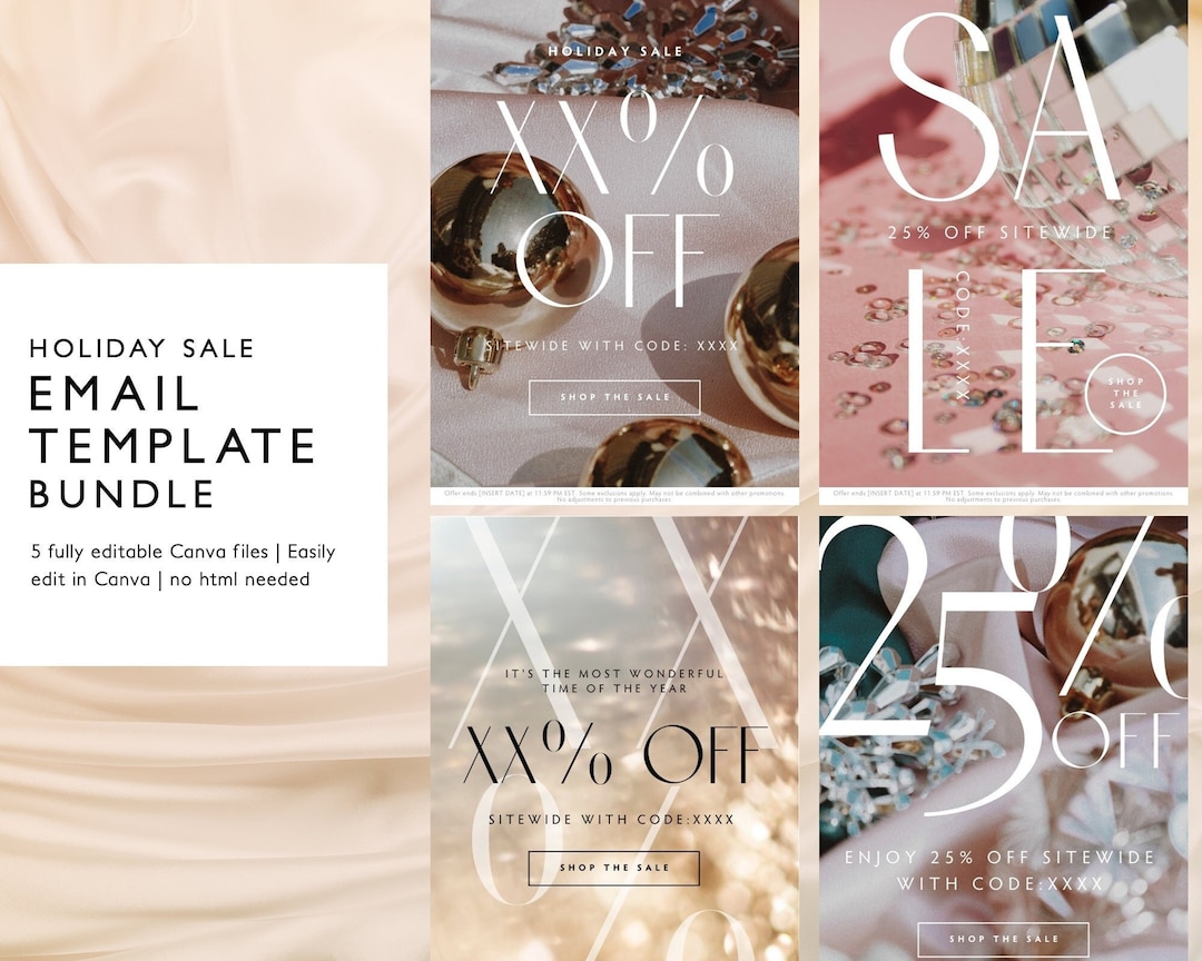 Holiday Sale Email Template Bundle, Christmas Sale Email Marketing ...