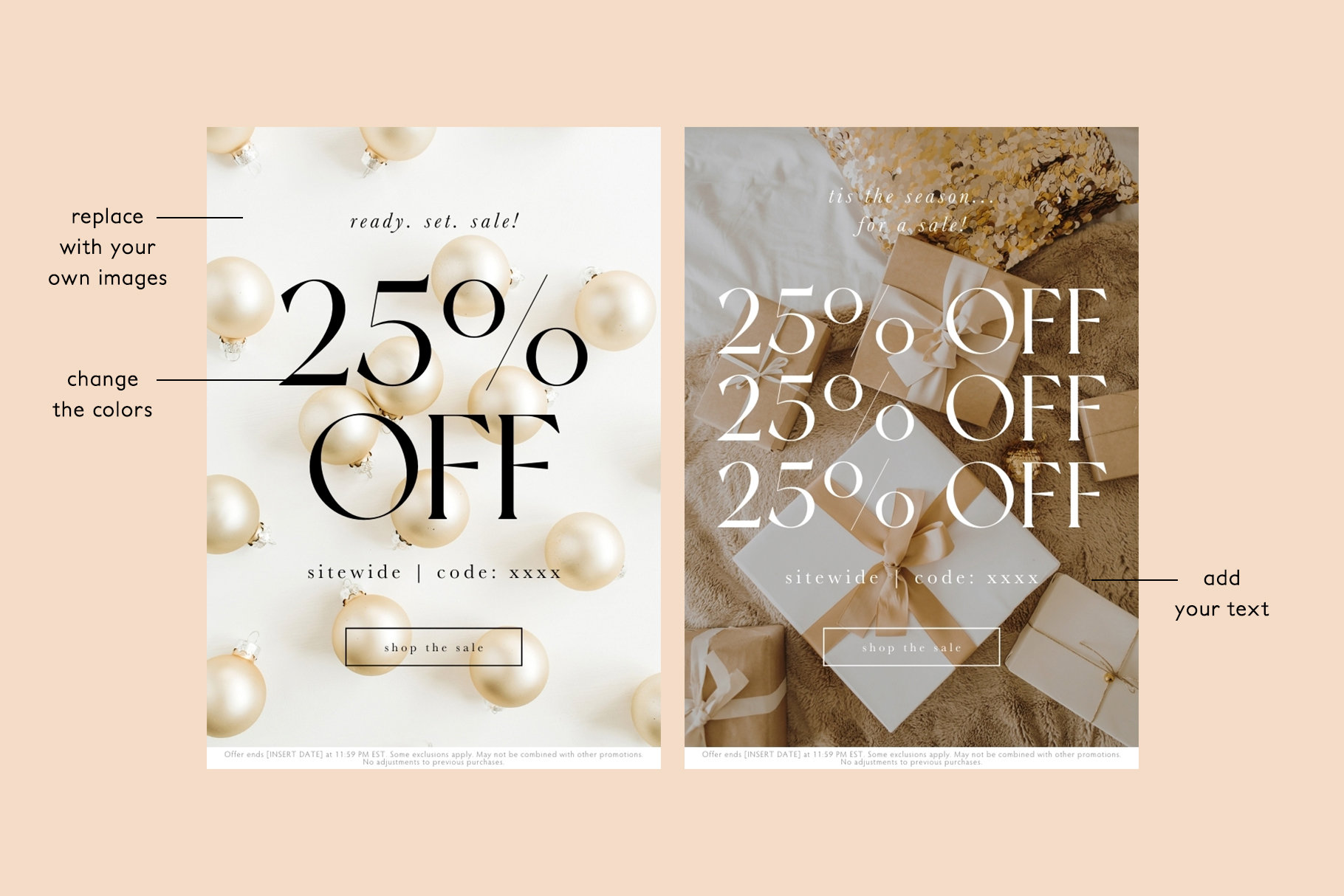 Holiday Sale Email Template Bundle, Christmas Sale Email Marketing ...