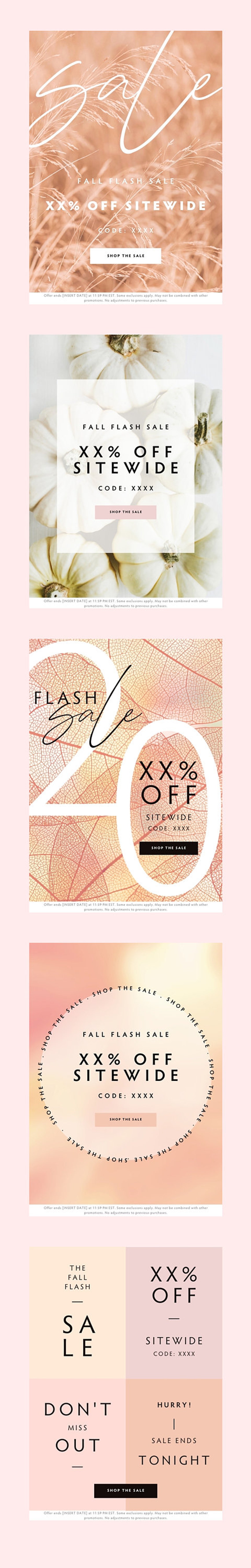 Boho Fall Sale Email Template Bundle, Modern Blush Email Marketing ...