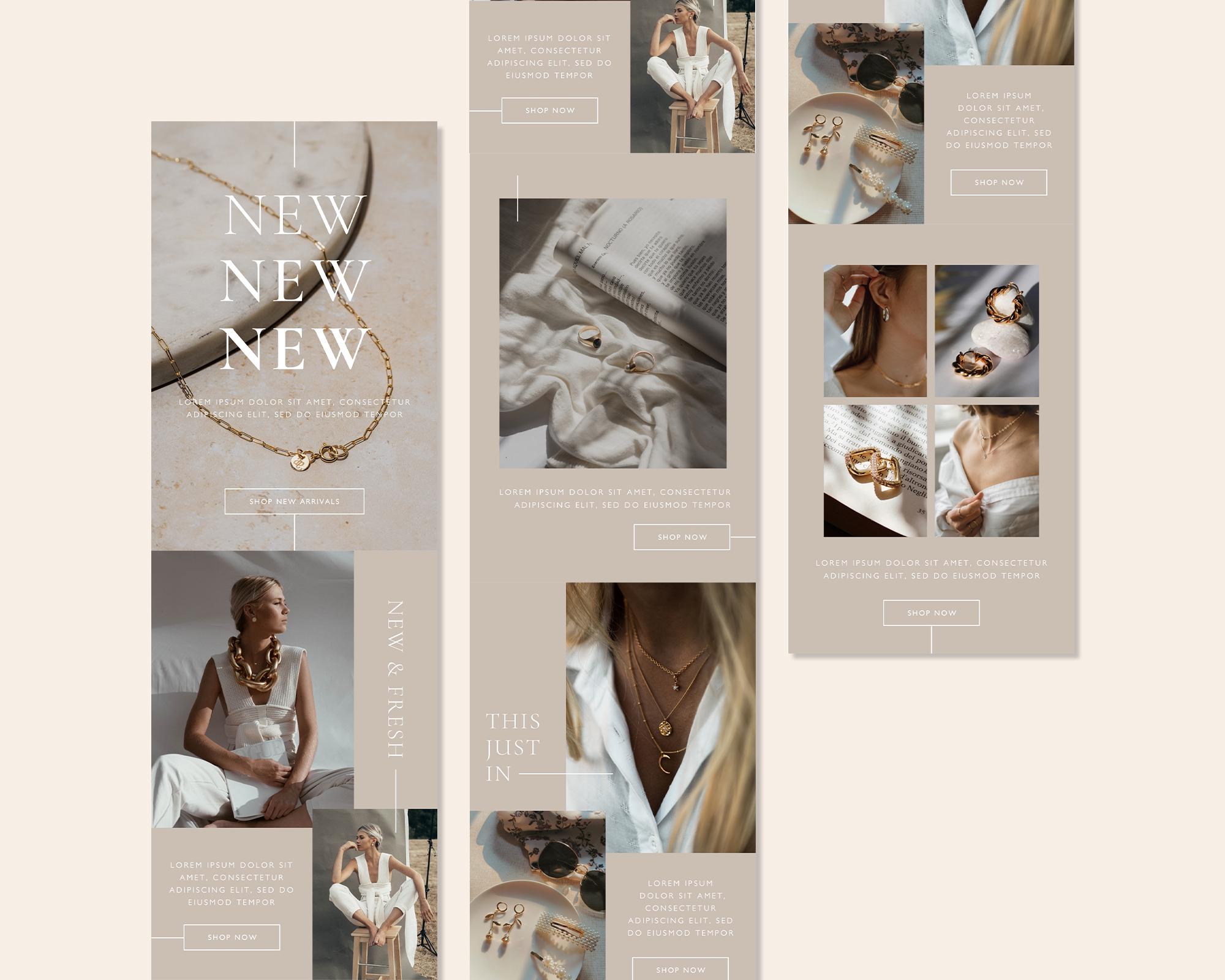 Minimalist Jewelry Email Template, Modern Chic Email Marketing Template ...