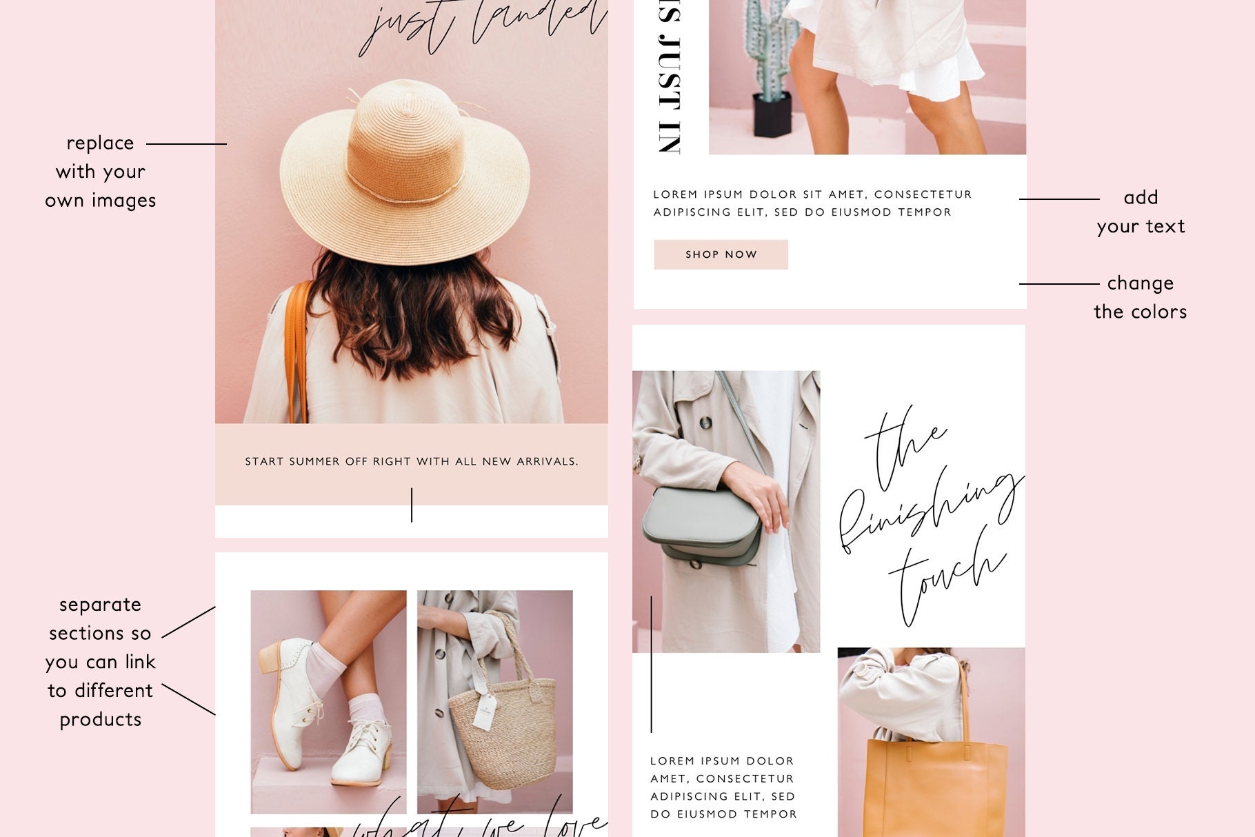 Neutral Minimalist Boho Email Template, Canva Email Template, Modern ...