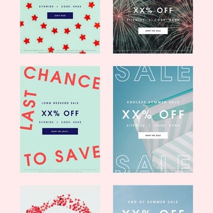 Patriotic Summer Sale Email Marketing Template Bundle - Etsy