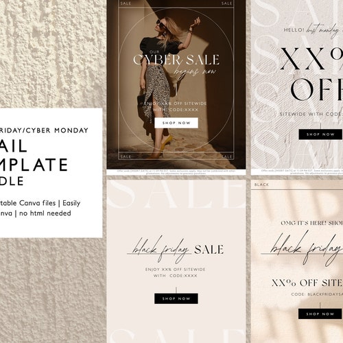 Minimalist Jewelry Email Template Modern Chic Email Marketing - Etsy