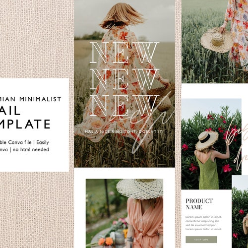 Bohemian Minimalist Email Template Neutral Boho Email - Etsy