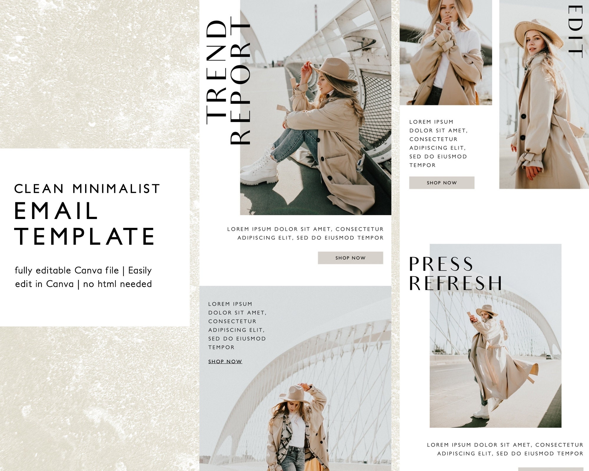 Modern Minimalist Email Template, Simple Minimal Email Marketing ...
