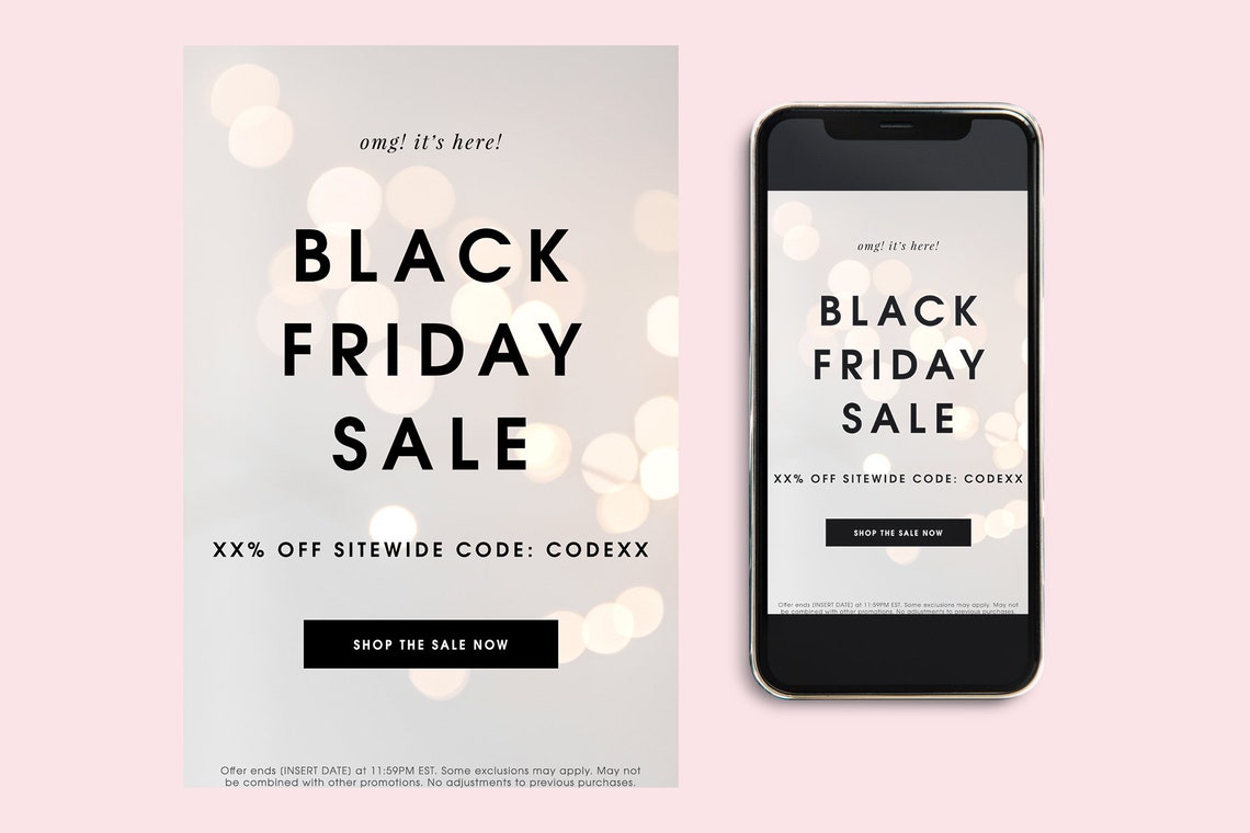 Black Friday Cyber Monday Sale Email Marketing/social Media Templates ...