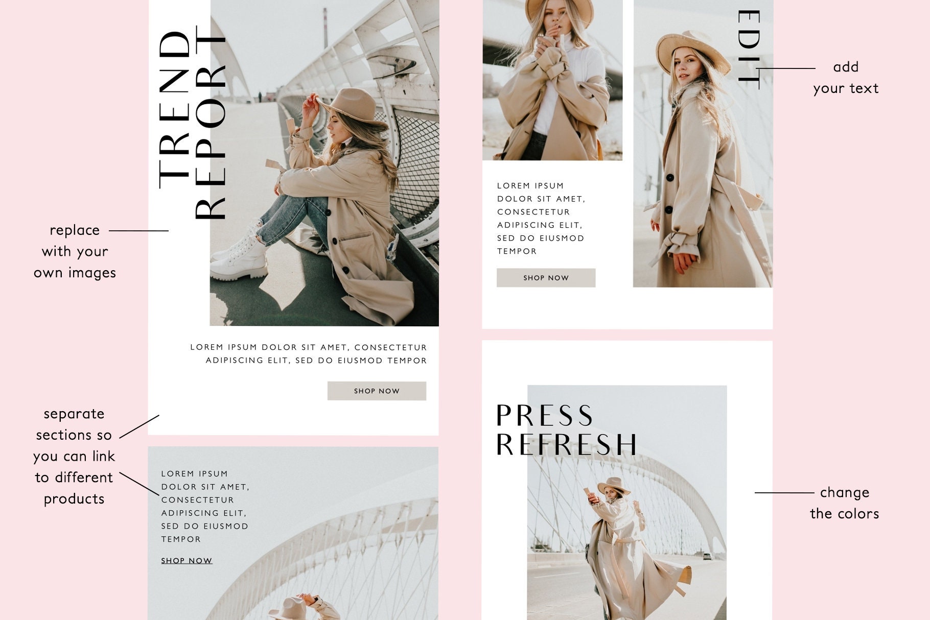 Modern Minimalist Email Template, Simple Minimal Email Marketing ...