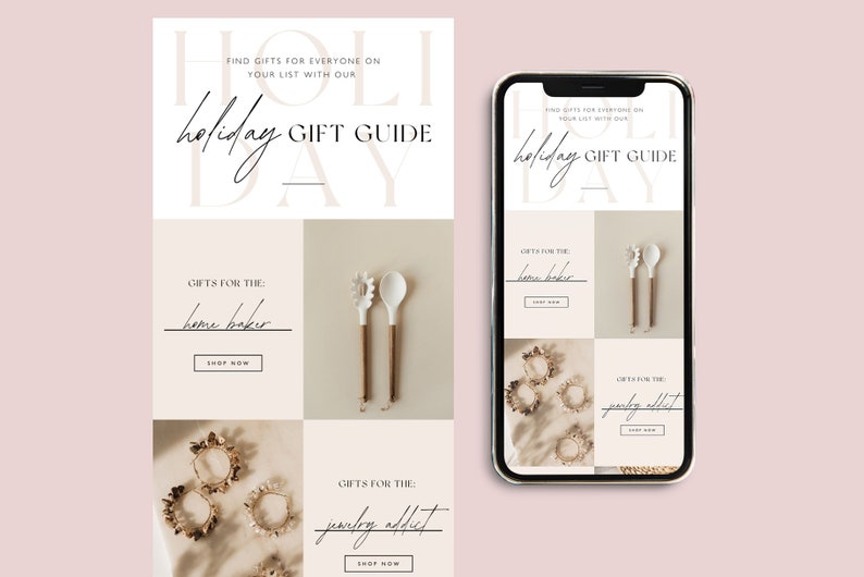 Christmas Holiday Gift Guide Email, Minimalist Email Marketing Template ...