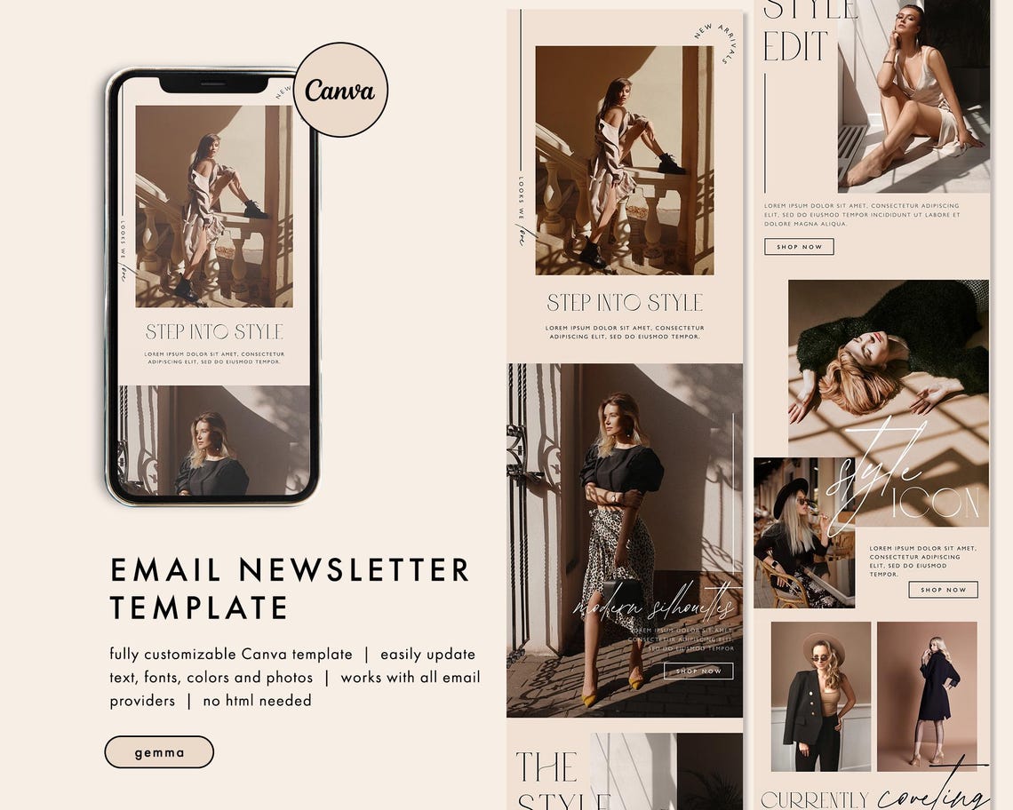 Neutral Minimal Chic Email Template, Sophisticated Canva Email ...