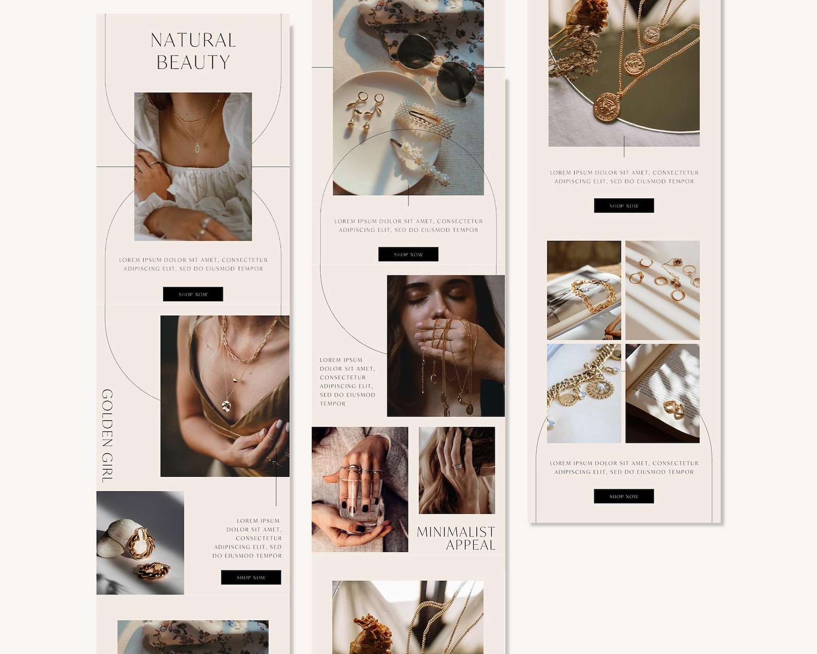 Modern Chic Jewelry Email Template, Minimalist Email Marketing Template ...