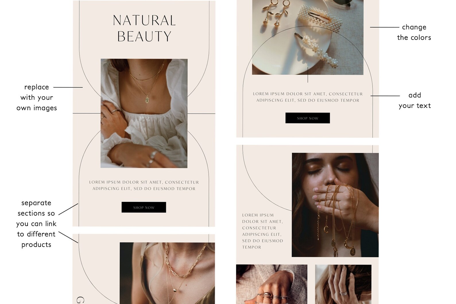 Modern Chic Jewelry Email Template, Minimalist Email Marketing Template ...