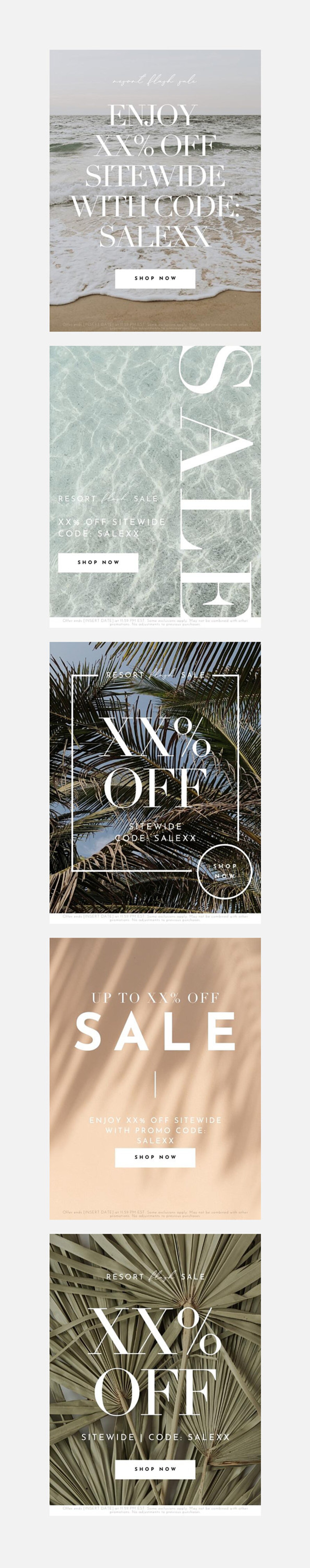 Resort Sale Email Template Bundle, Canva Email Template, Summer Sale ...