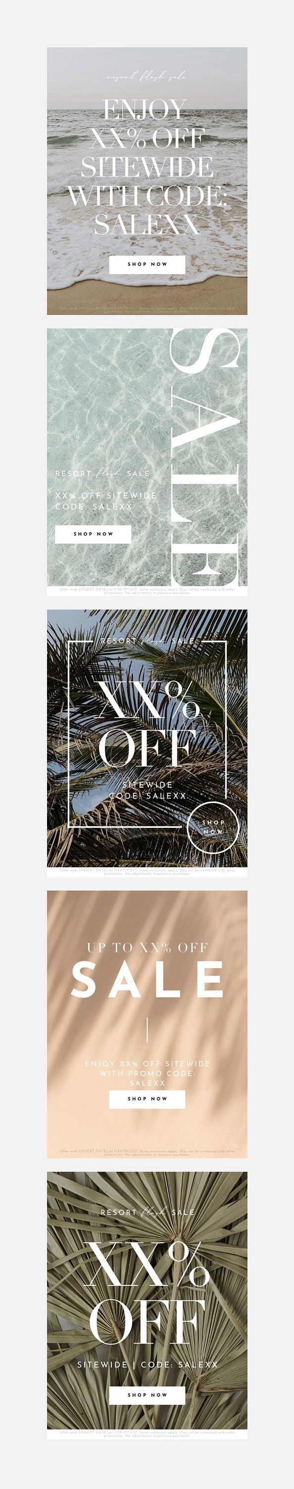 Resort Sale Email Template Bundle, Canva Email Template, Summer Sale ...