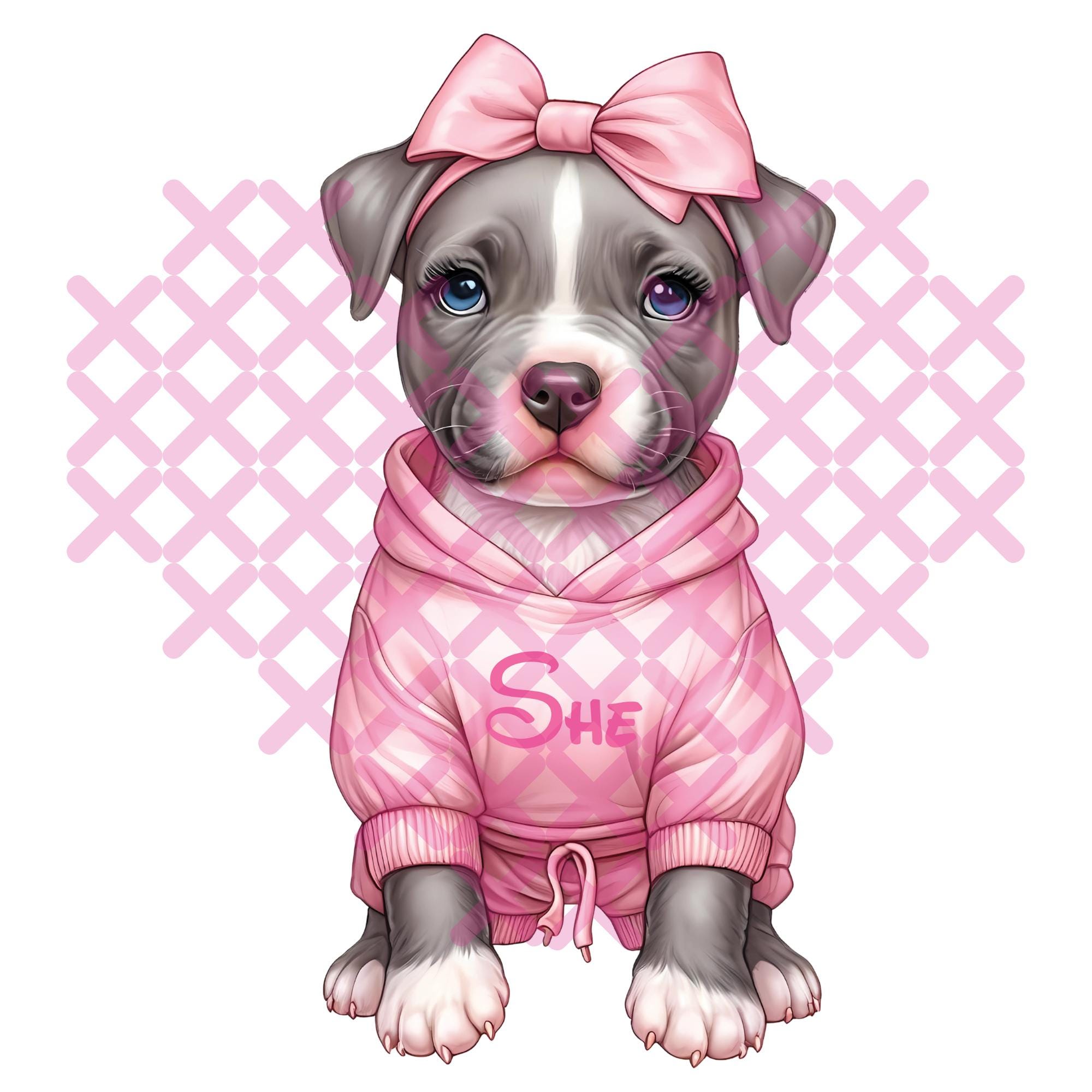 Gender Reveal Baby Shower Pitbull Puppy Dogs What Will It Be He or She ...
