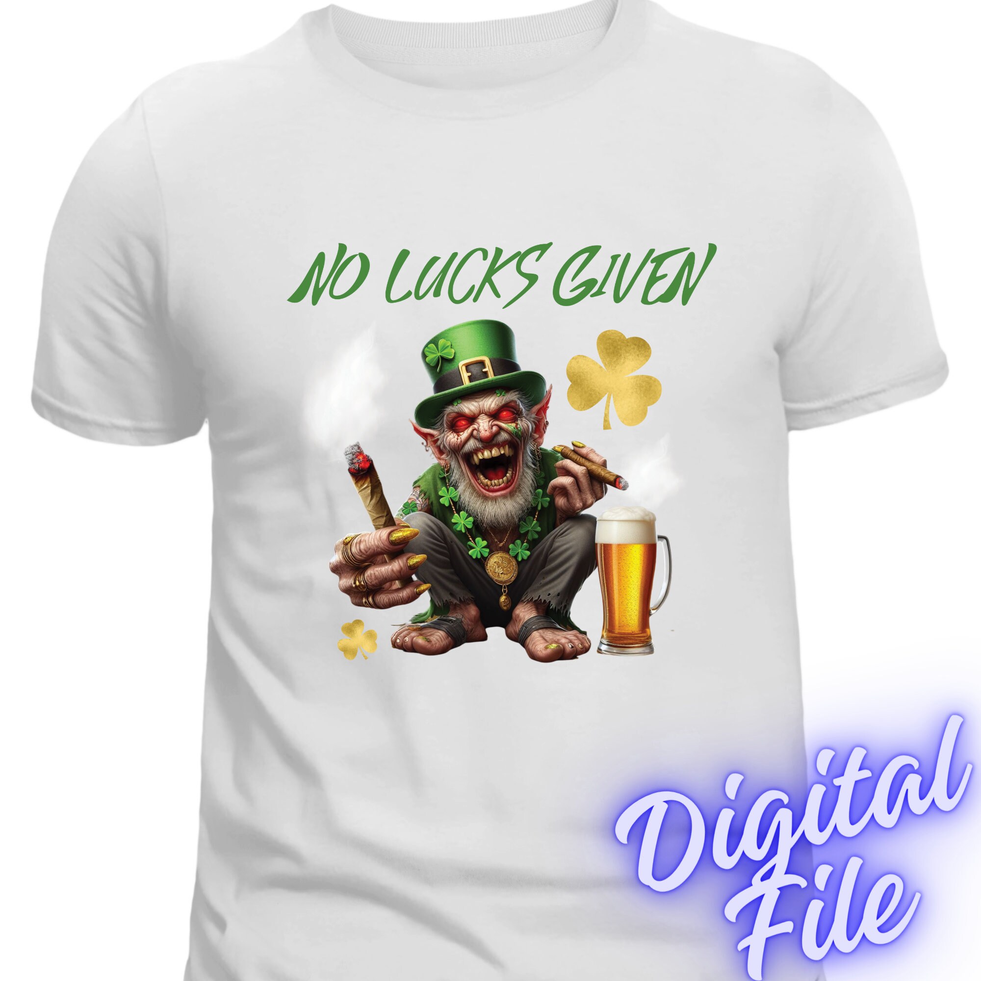 No Lucks Given 420 Friendly St Patrick's Day Leprechaun Smoking ...