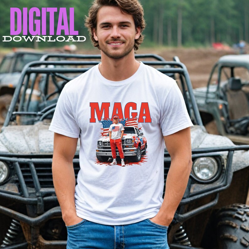 Donald Trump Maga Flag PNG for DTG Sublimation Screenprinting Digital ...