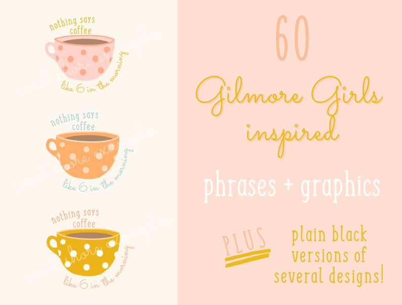 Gilmore Girls Coffee Inspired Designs SVG, PNG Bright, Lorelei Rory ...